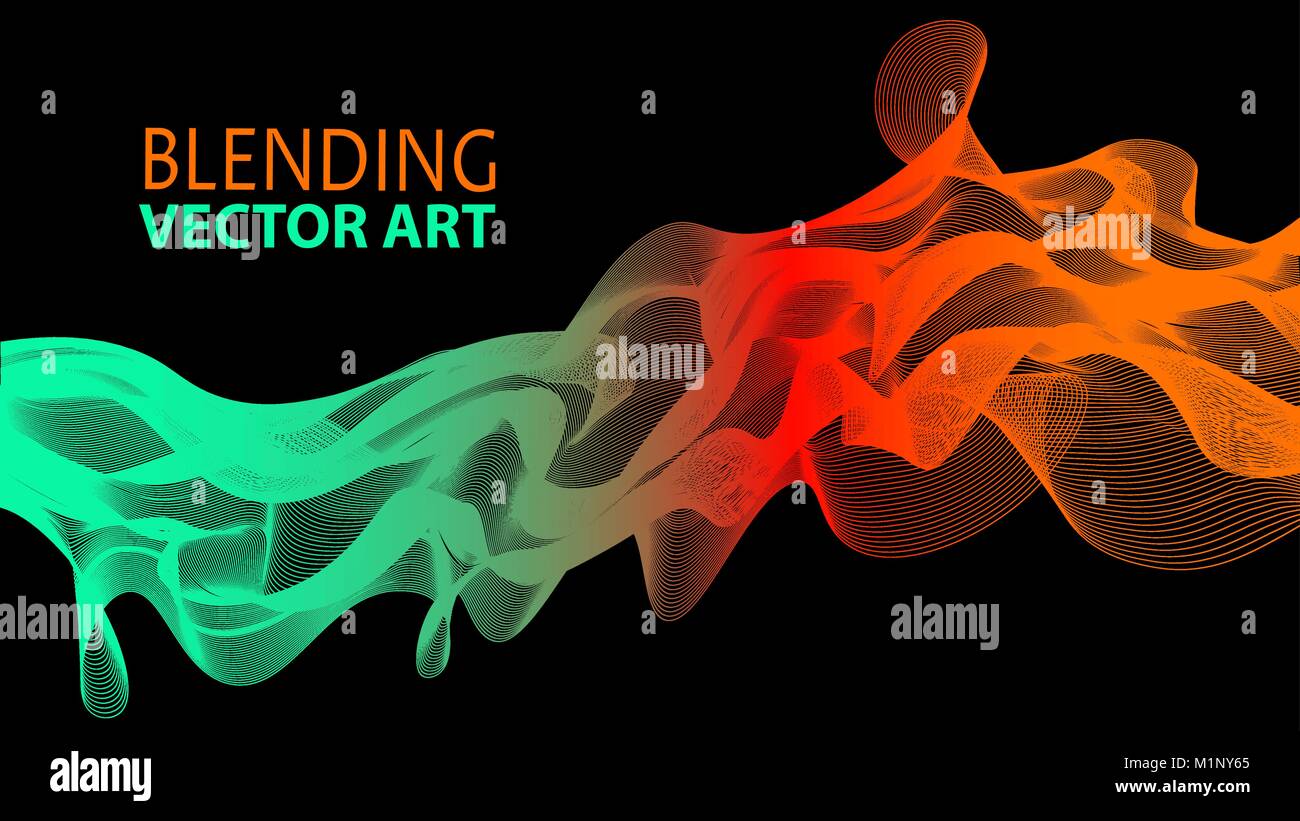 Vector illustration of an abstract background. Blending art wave Stock ...