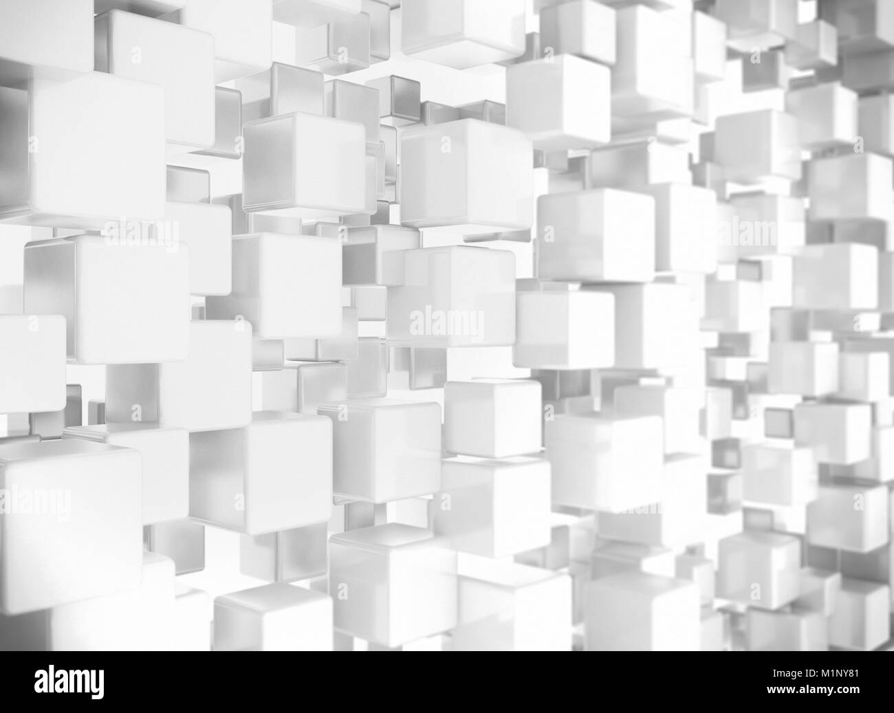Cubes white digital background Stock Photo - Alamy
