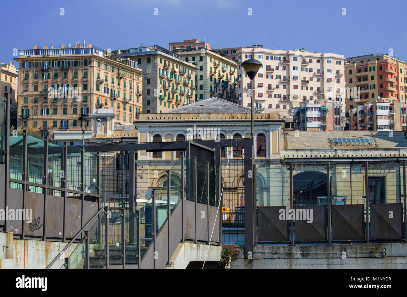 elegant buildings in an exclusive district of Genoa, Italy Stock Photo ...