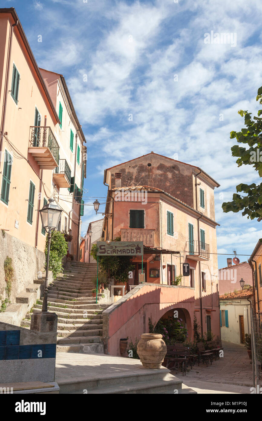 Old part of the village of Poggio, Marciana, Elba Island, Livorno ...