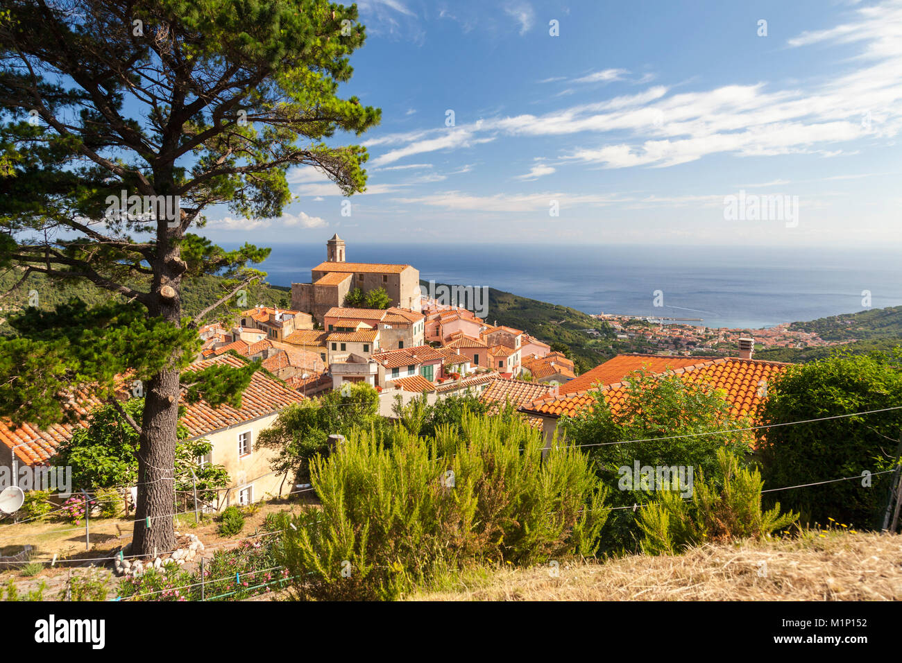 Village of Poggio on the hills of Monte Capanne, Marciana, Elba Island ...