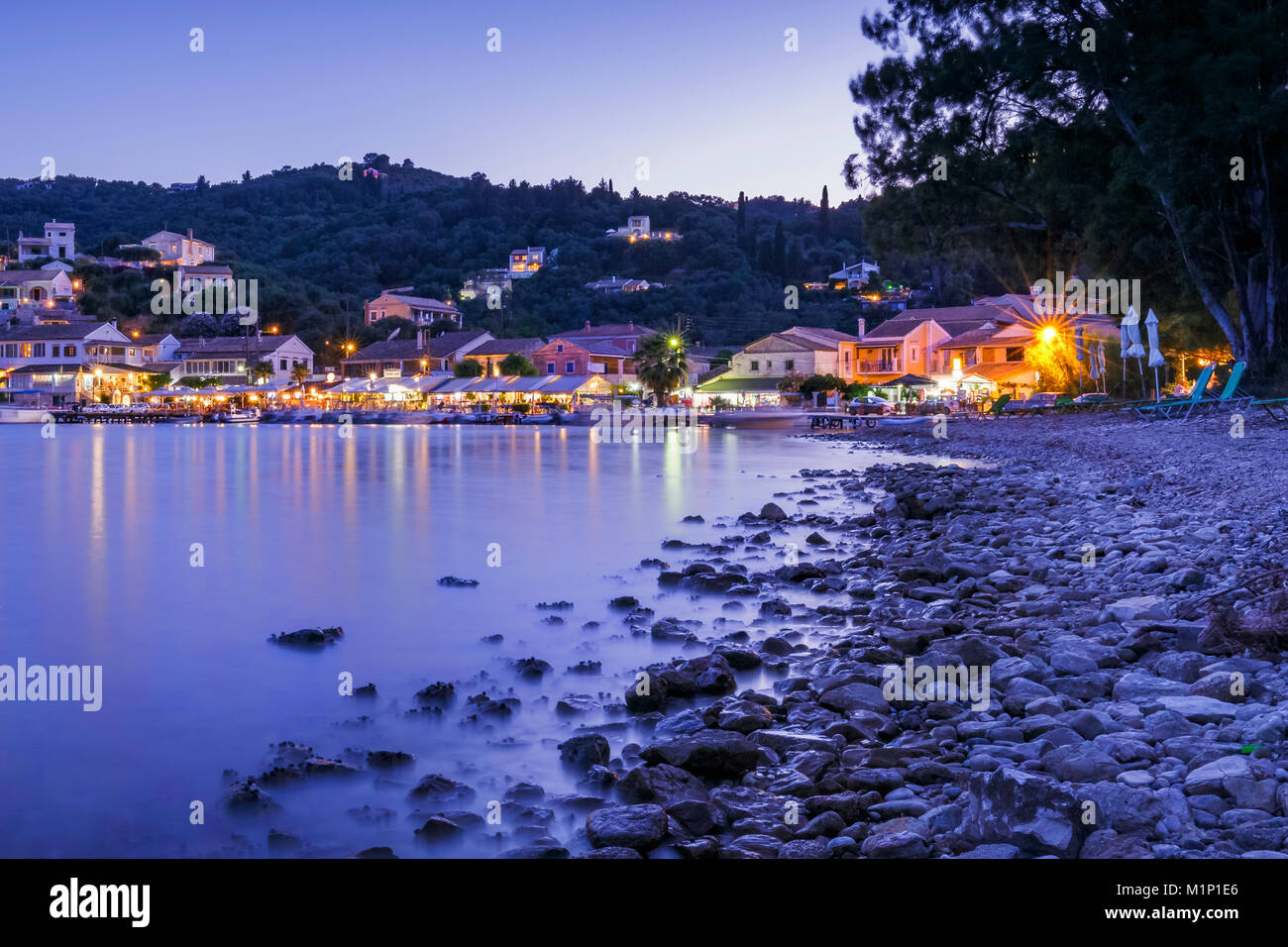 The small town of Agios Stefanos on the northeast coast of the island ...