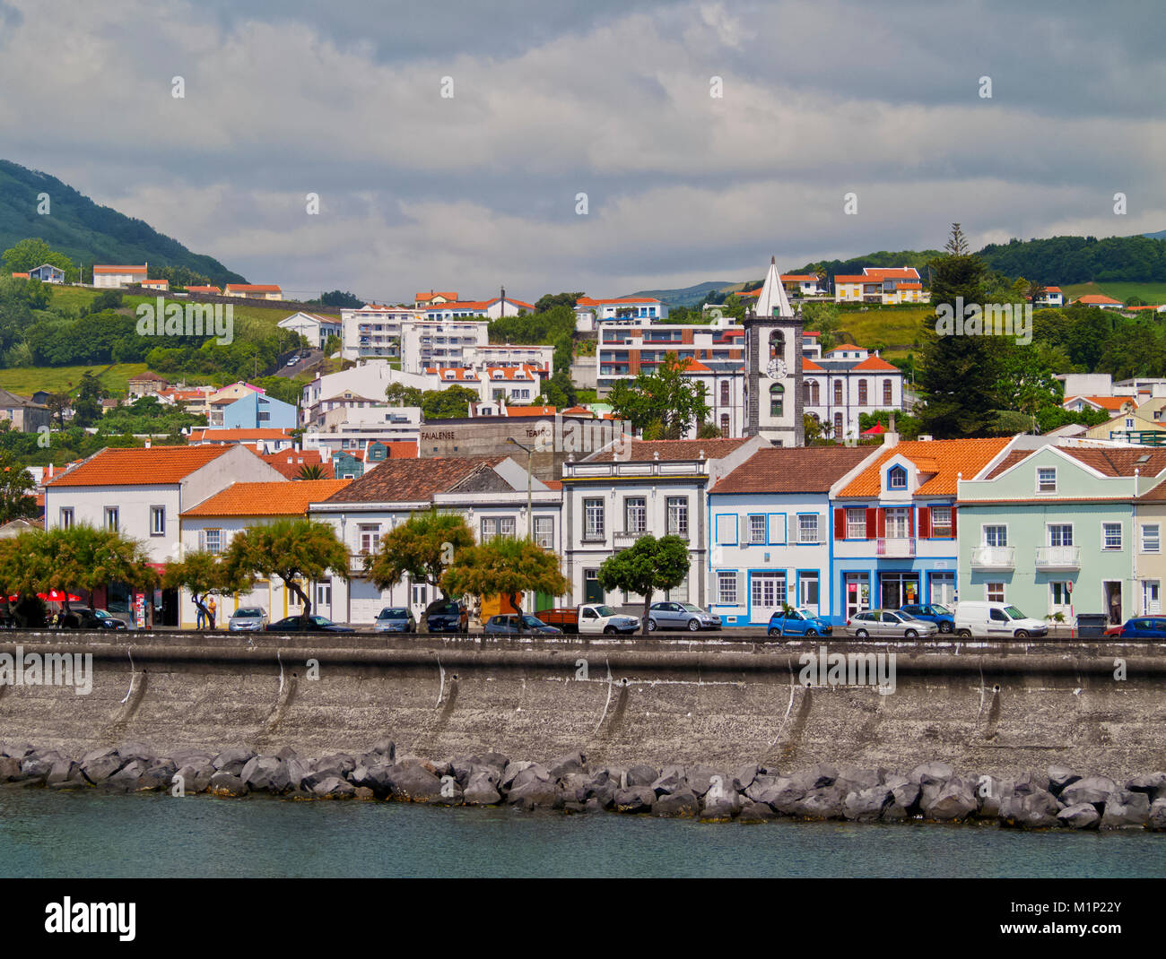 Horta skyline, Faial Island, Azores, Portugal, Atlantic, Europe Stock ...