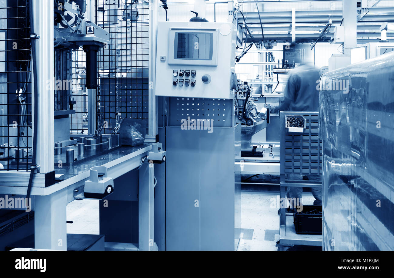 Car production line, skilled workers are working tense Stock Photo - Alamy