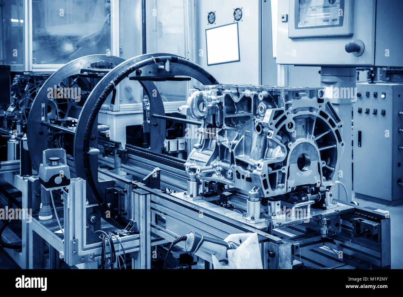 Modern automobile production line, automated production equipment Stock ...