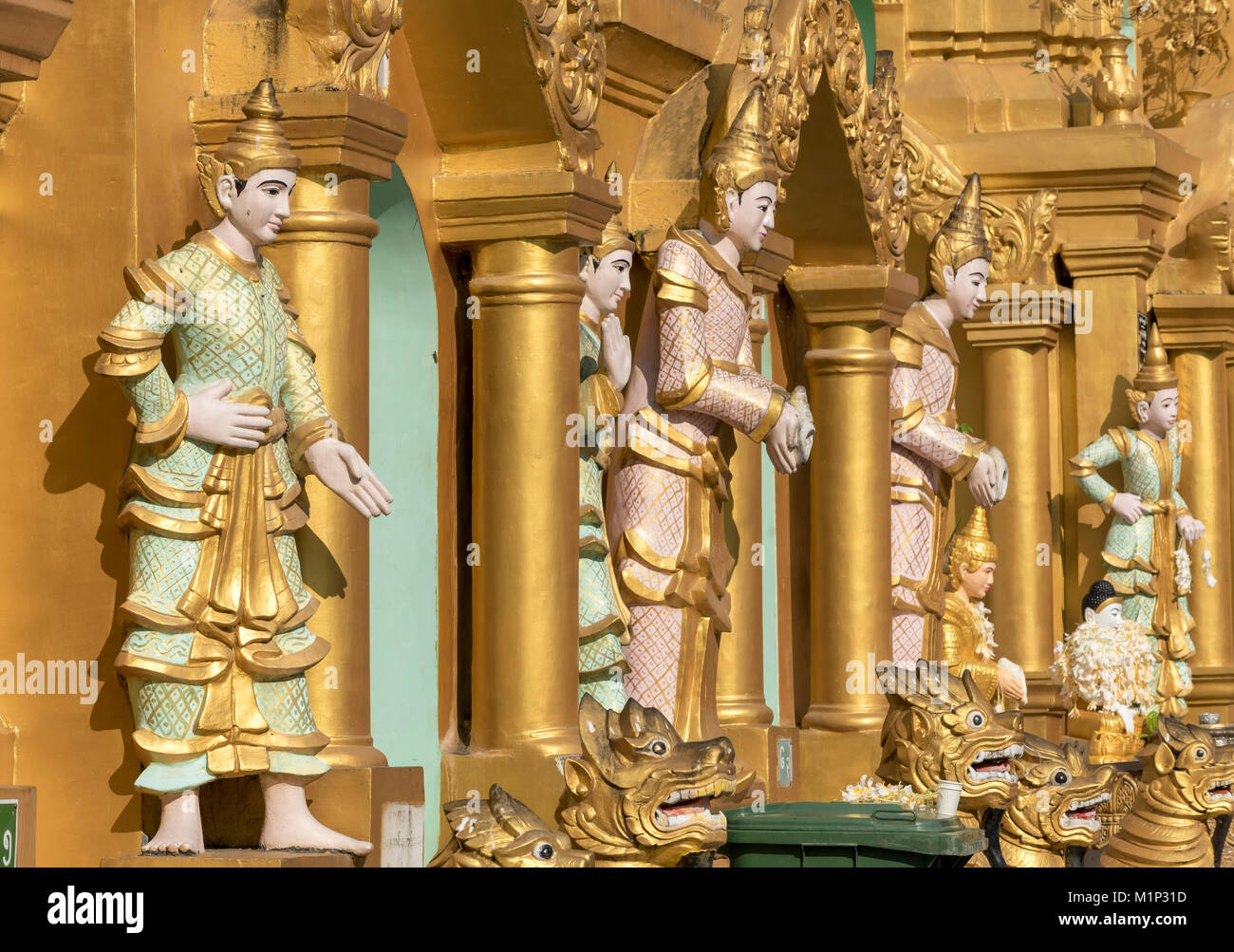 Nat spirit statues at Shwedagon Pagoda,Yangon,Rangoon,Myanmar,Burma ...
