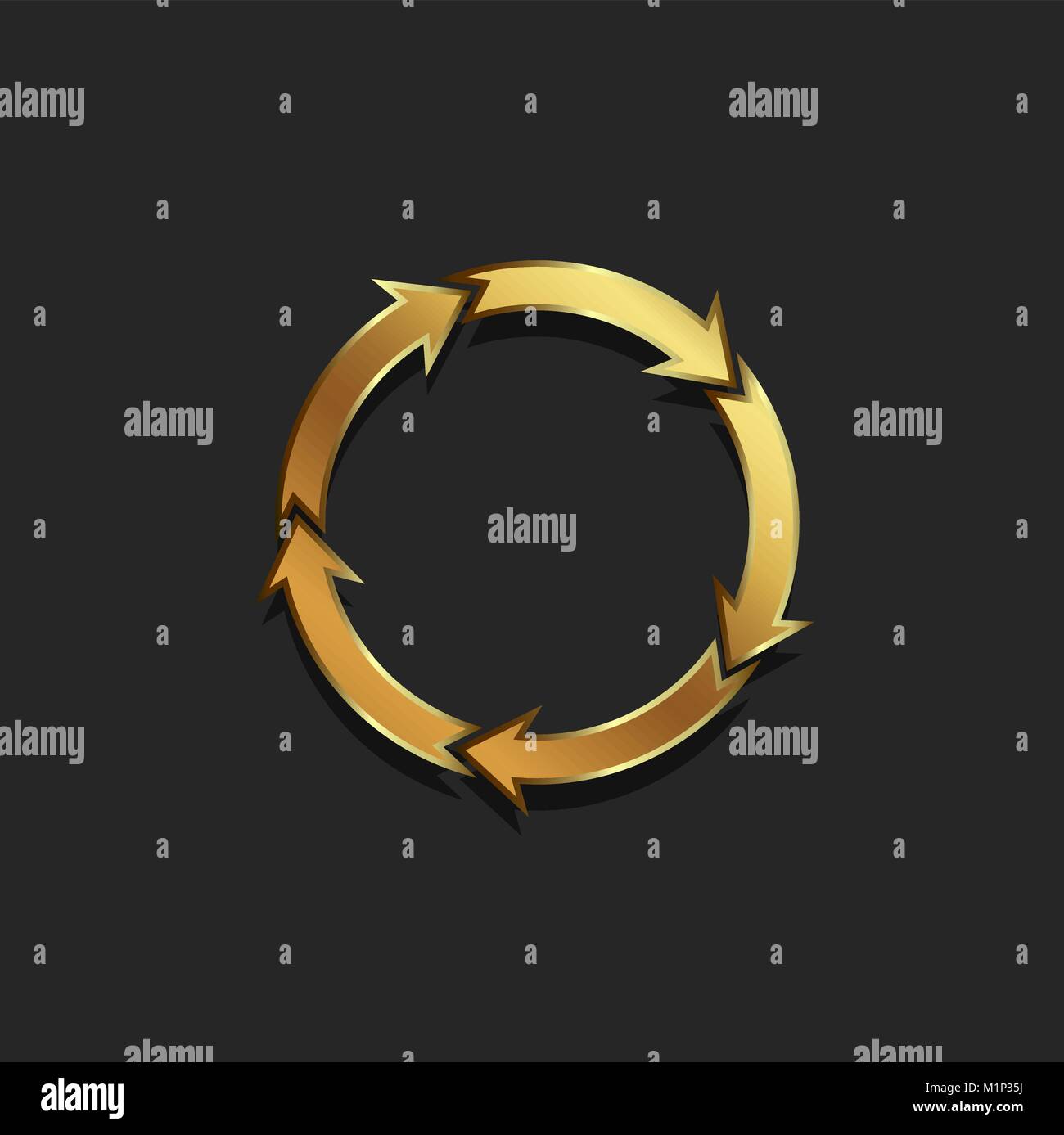 Redo of arrows Circle Gold Colored Vector illustration Stock Vector ...