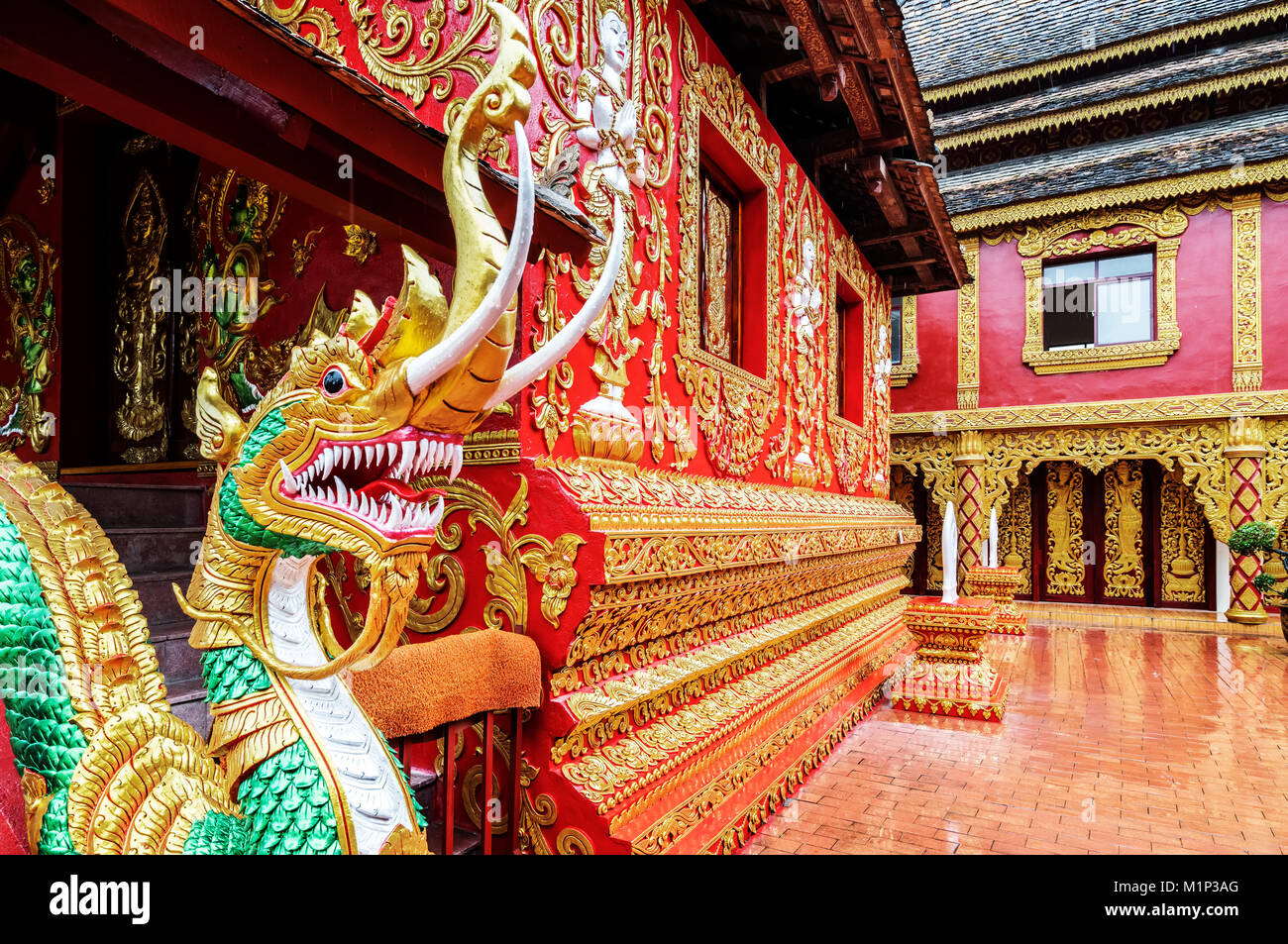 Beautiful buildings in ancient temples in Xishuangbanna, Yunnan, China ...