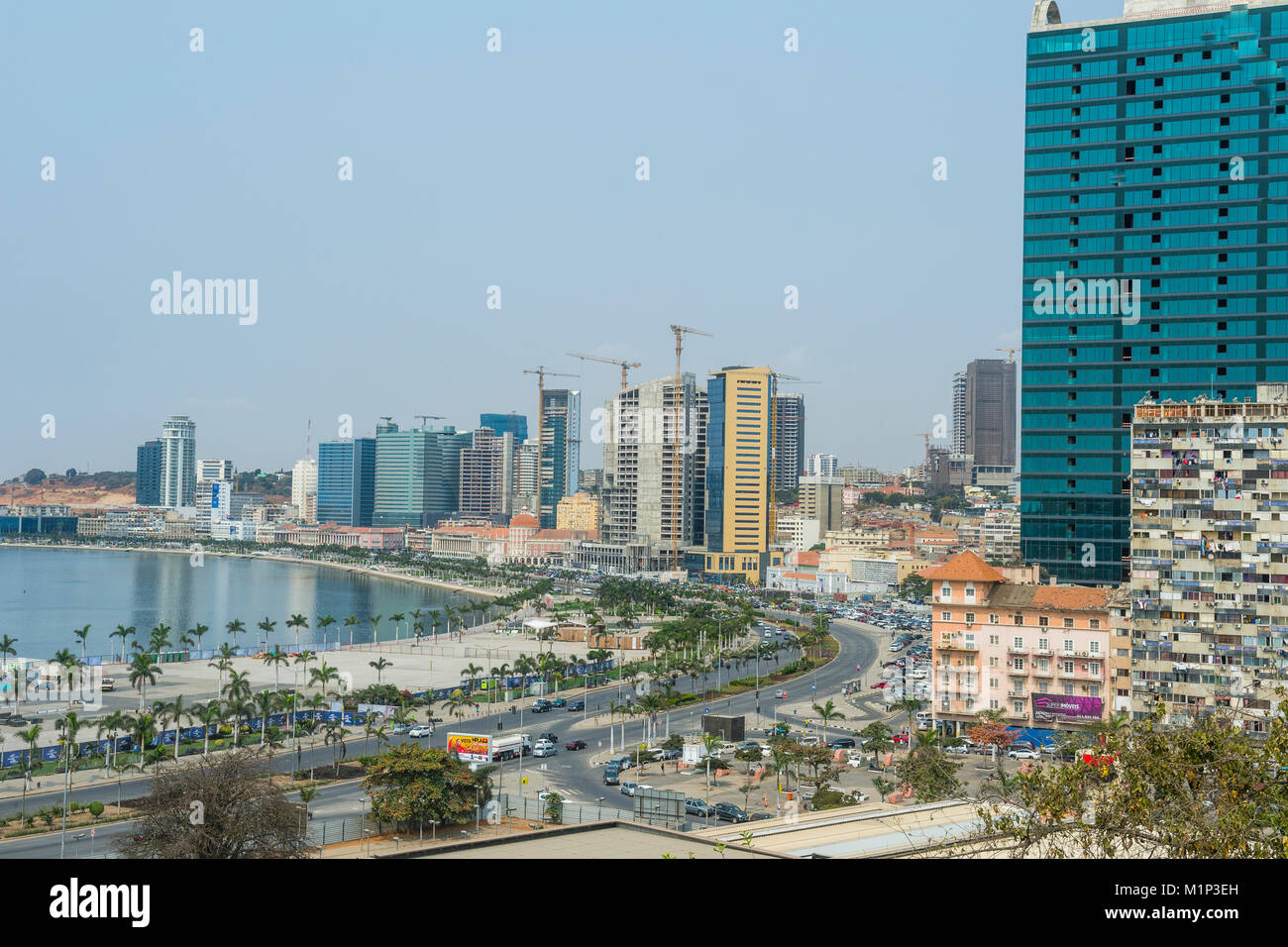 View over the new Marginal Promenade (Avenida 4 de Fevereiro), Luanda ...