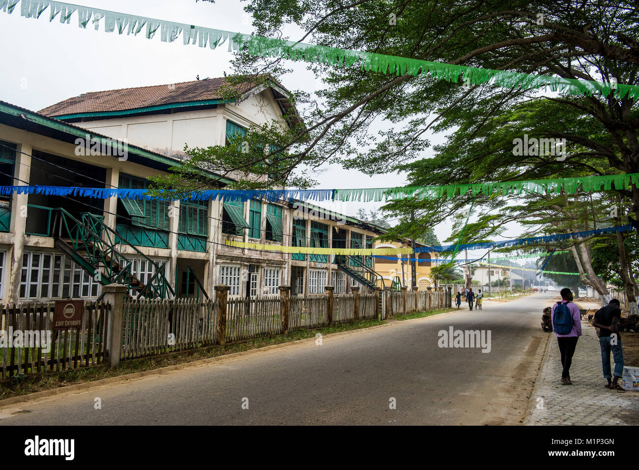 Old colonial house in Grand Bassam, UNESCO World Heritage Site, Ivory ...