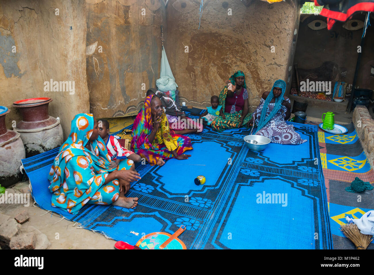 Backyard of a traditional house, Gaoui, near N'Djamena, Chad, West ...