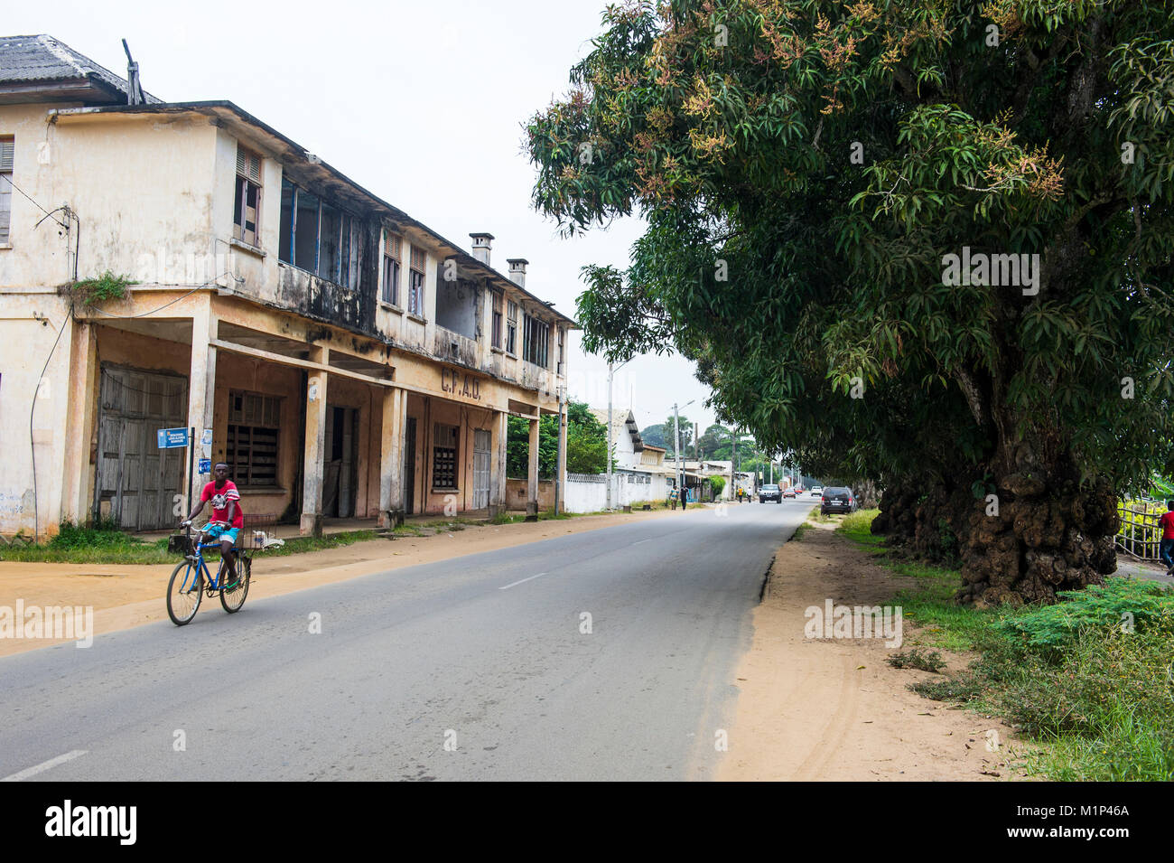Old colonial house in Grand Bassam, UNESCO World Heritage Site, Ivory ...