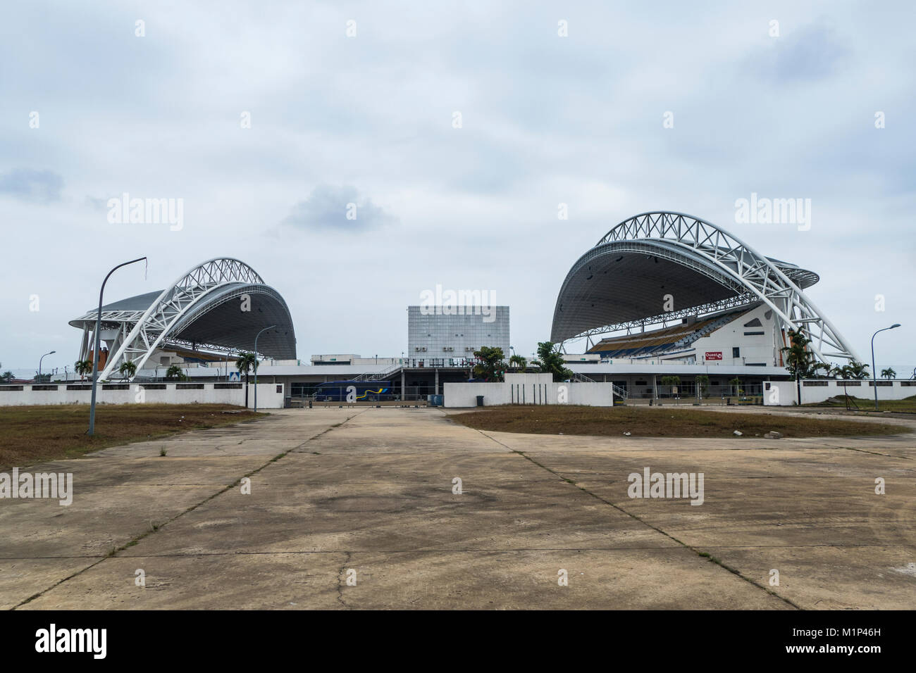 Soccer stadium Angondje built for the Africa Cup of Nations, Libreville ...