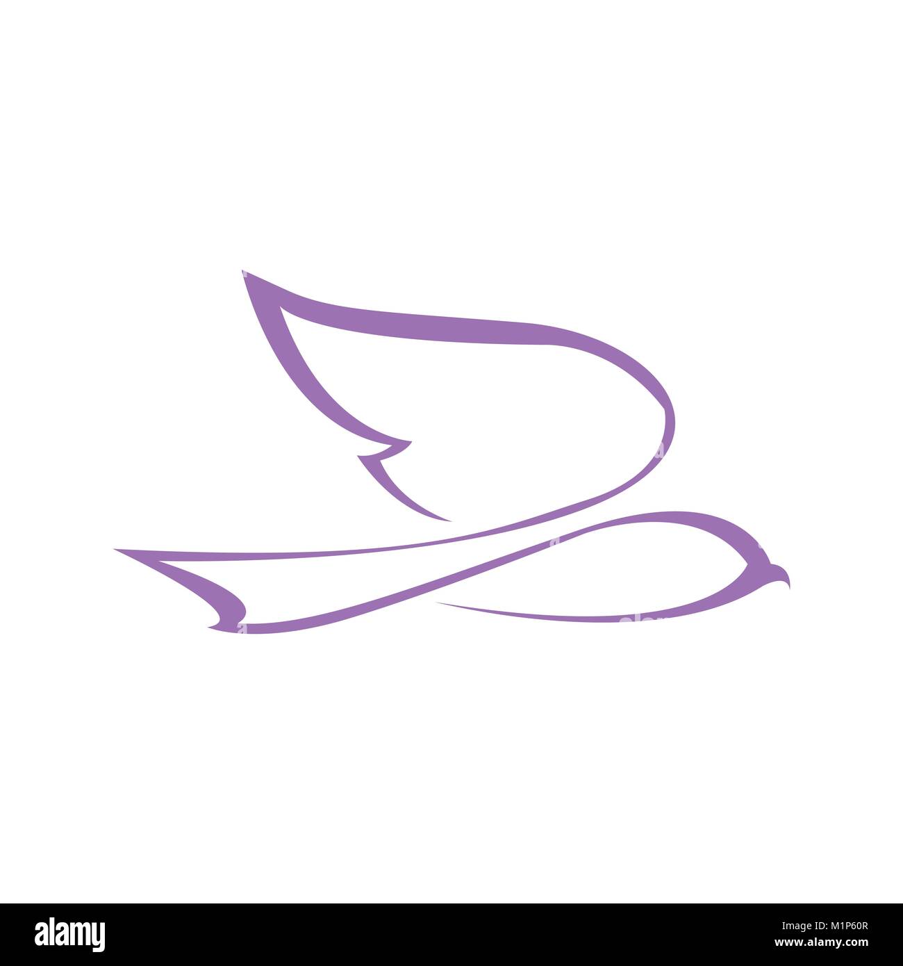 Abstract Flying Dove Line Art Symbol Vector Illustration Graphic Design ...