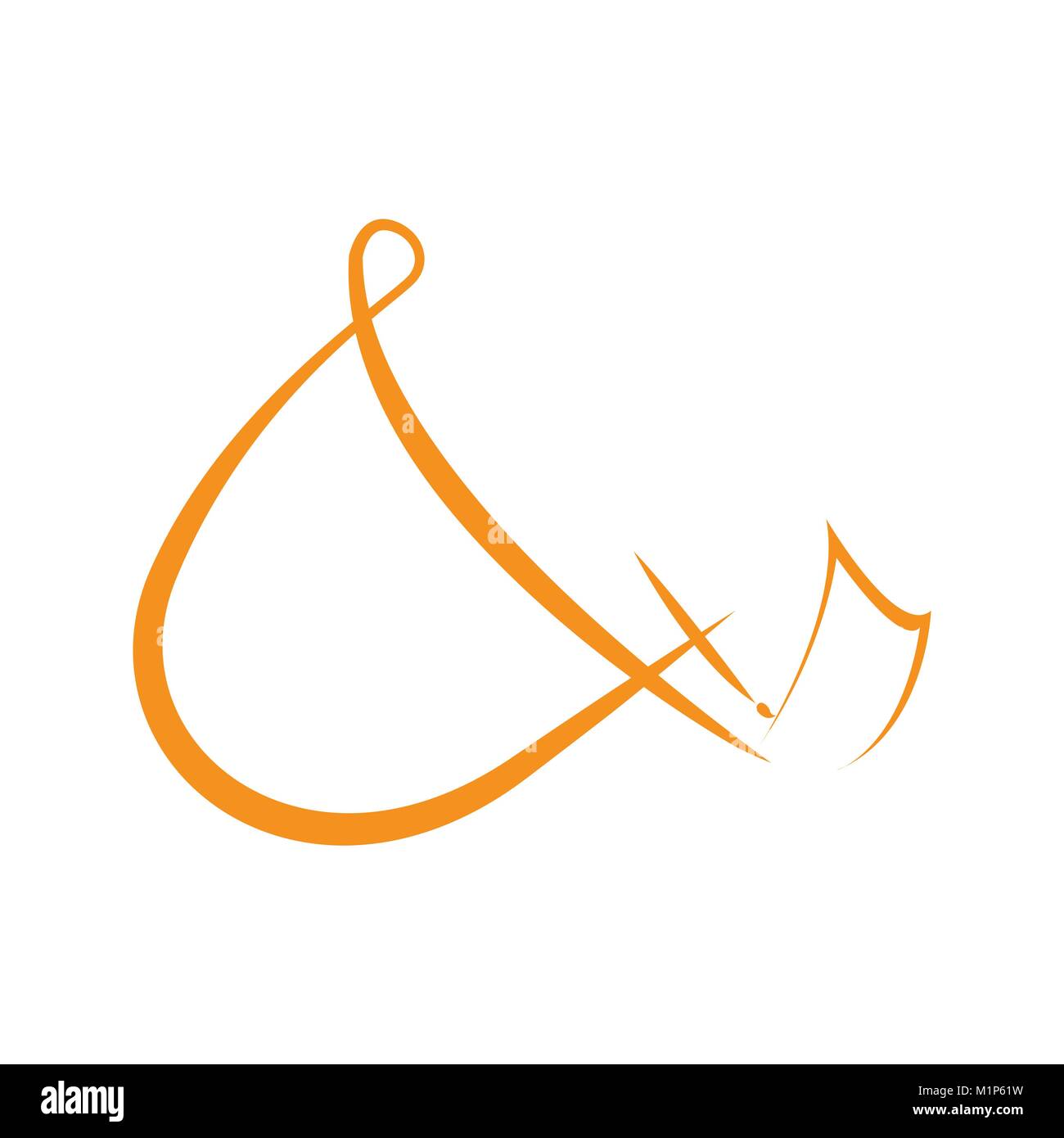 Abstract Writer Line Art Symbol Vector Illustration Graphic Design ...