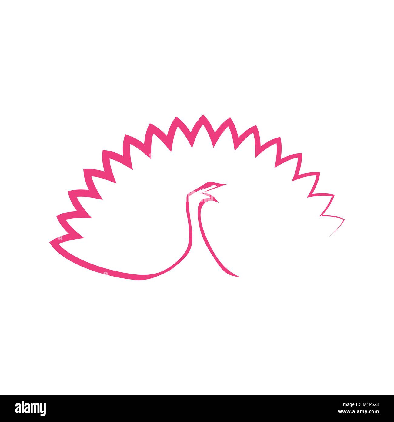 Abstract Peacock Line Art Symbol Vector Illustration Graphic Design ...