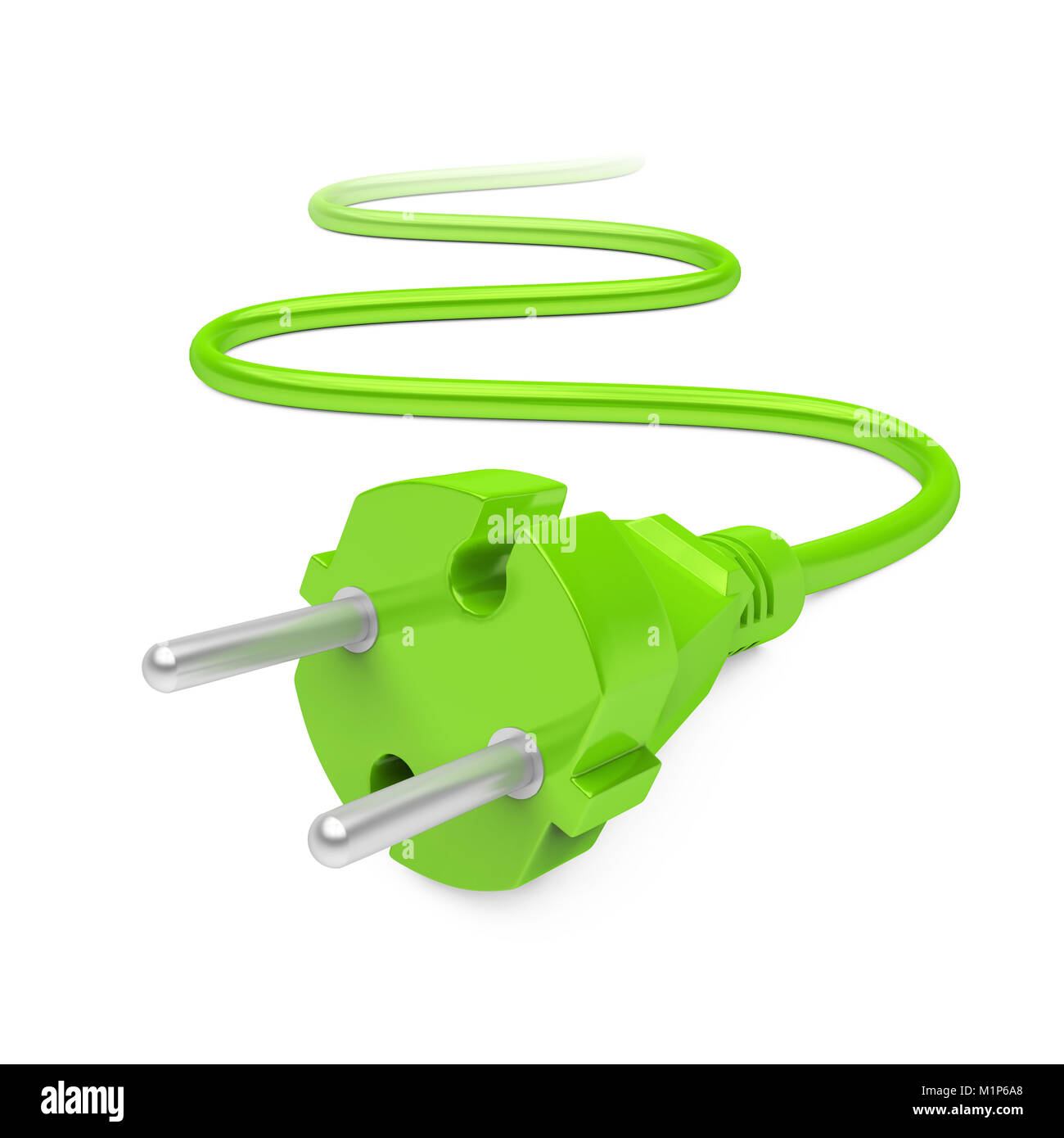 Green Power Plug Isolated Stock Photo - Alamy