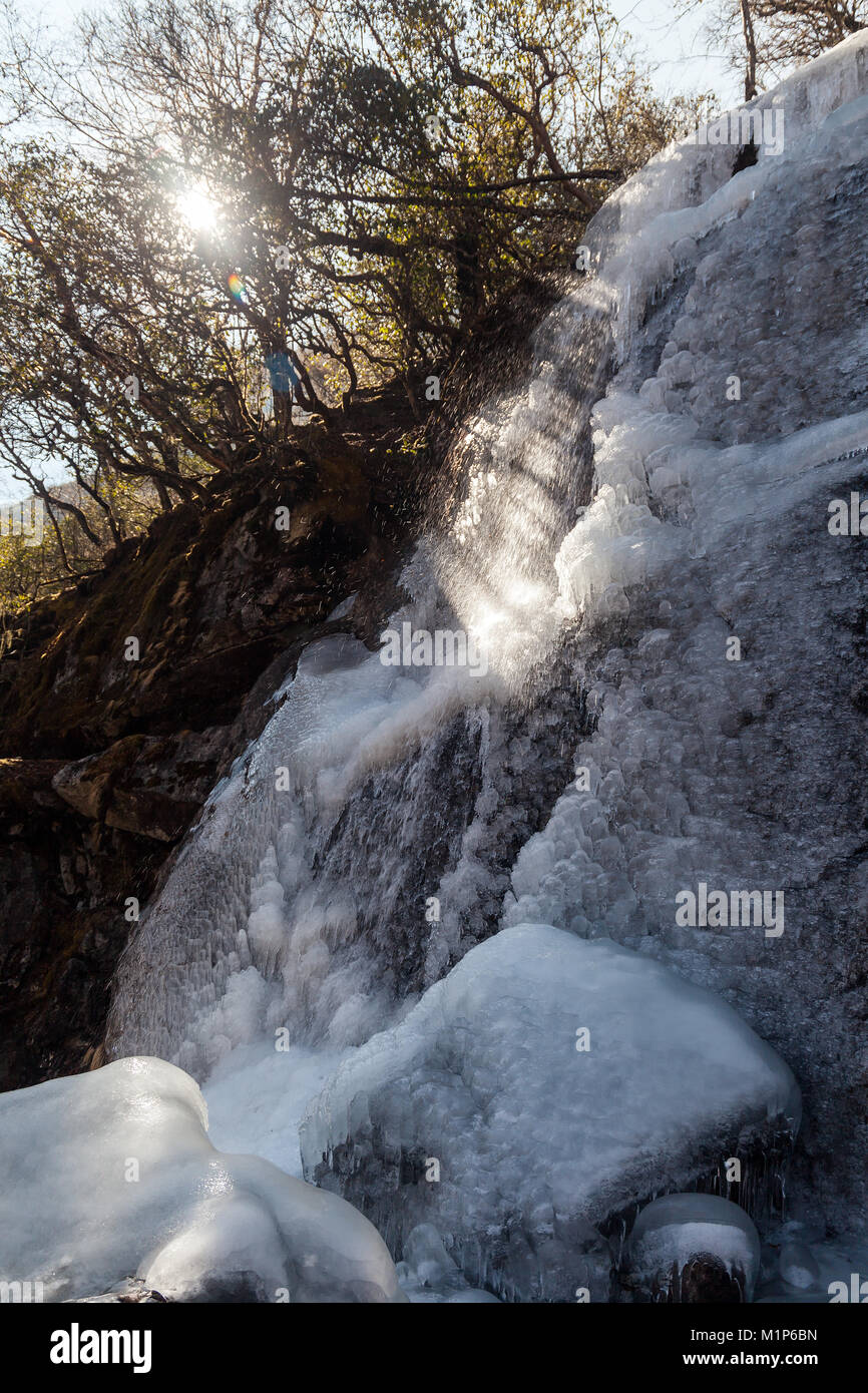 Frozen waterfall. Nature background. Ice waterfall Stock Photo - Alamy