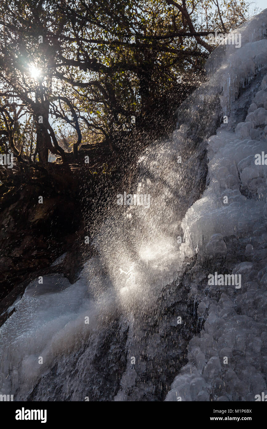 Frozen waterfall. Nature background. Ice waterfall Stock Photo - Alamy