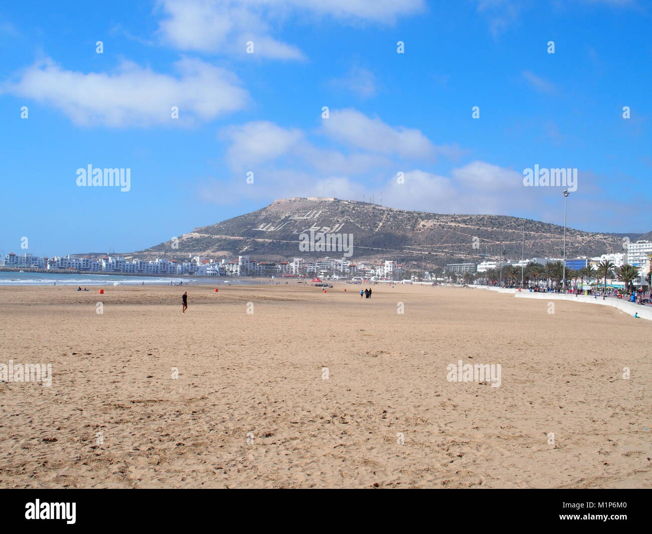 Sandy beach in AGADIR travel city at Morocco Stock Photo - Alamy