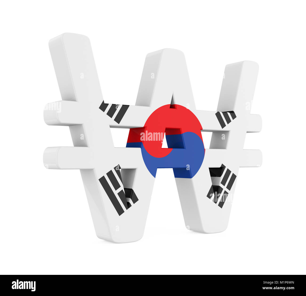 Flag of South Korea Won Sign Isolated Stock Photo - Alamy