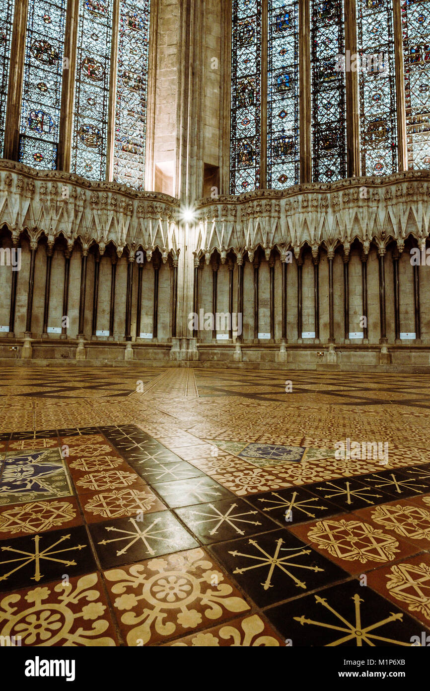 The beautiful tiled floor of the Chapter House at York Minster ...