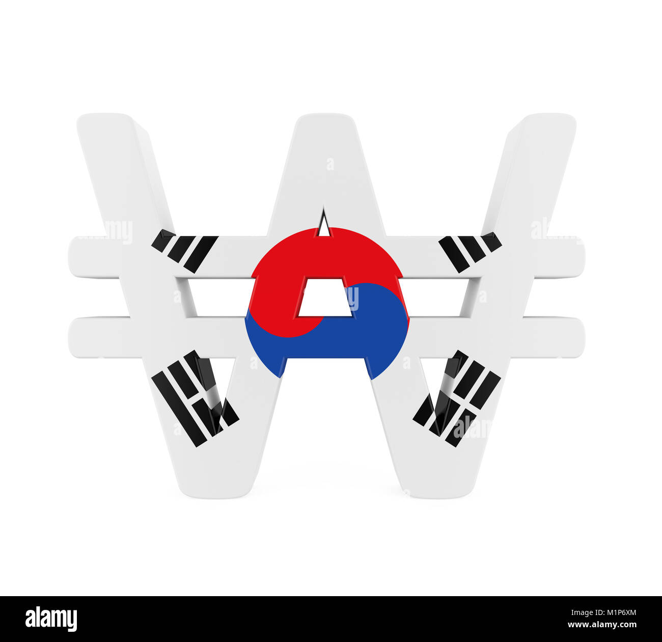 Flag of South Korea Won Sign Isolated Stock Photo - Alamy