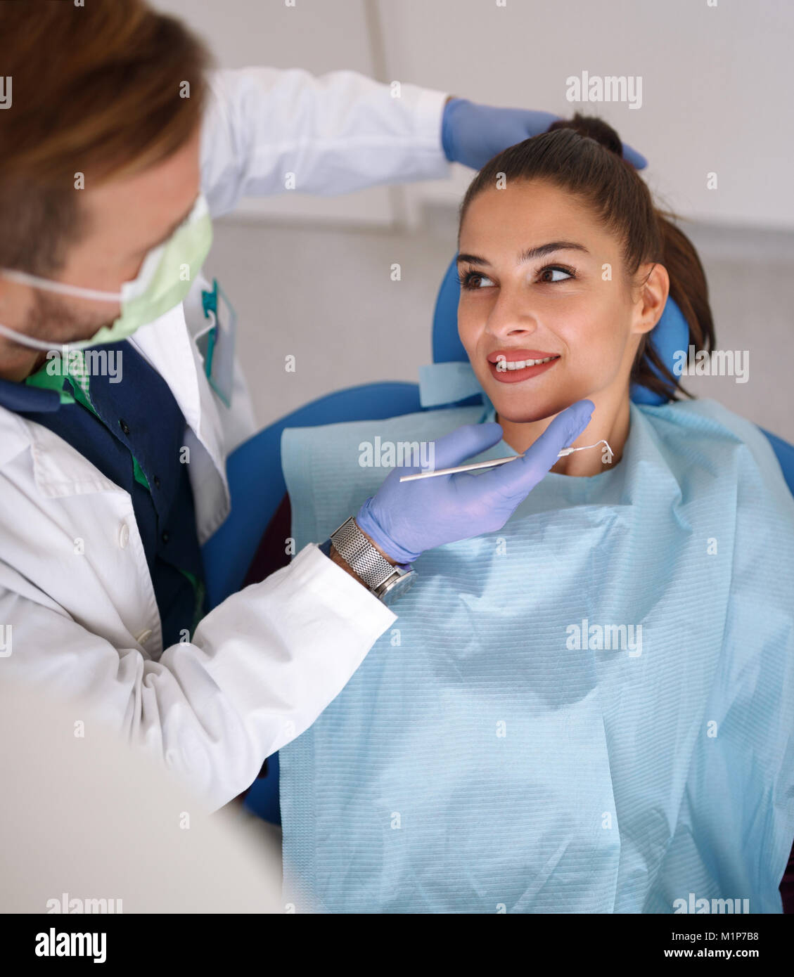 Beautiful girl on dental check up Stock Photo - Alamy