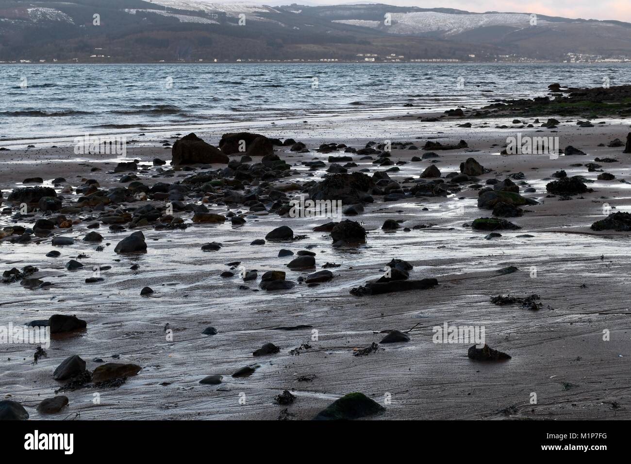 Inverkip beach in winter Stock Photo - Alamy