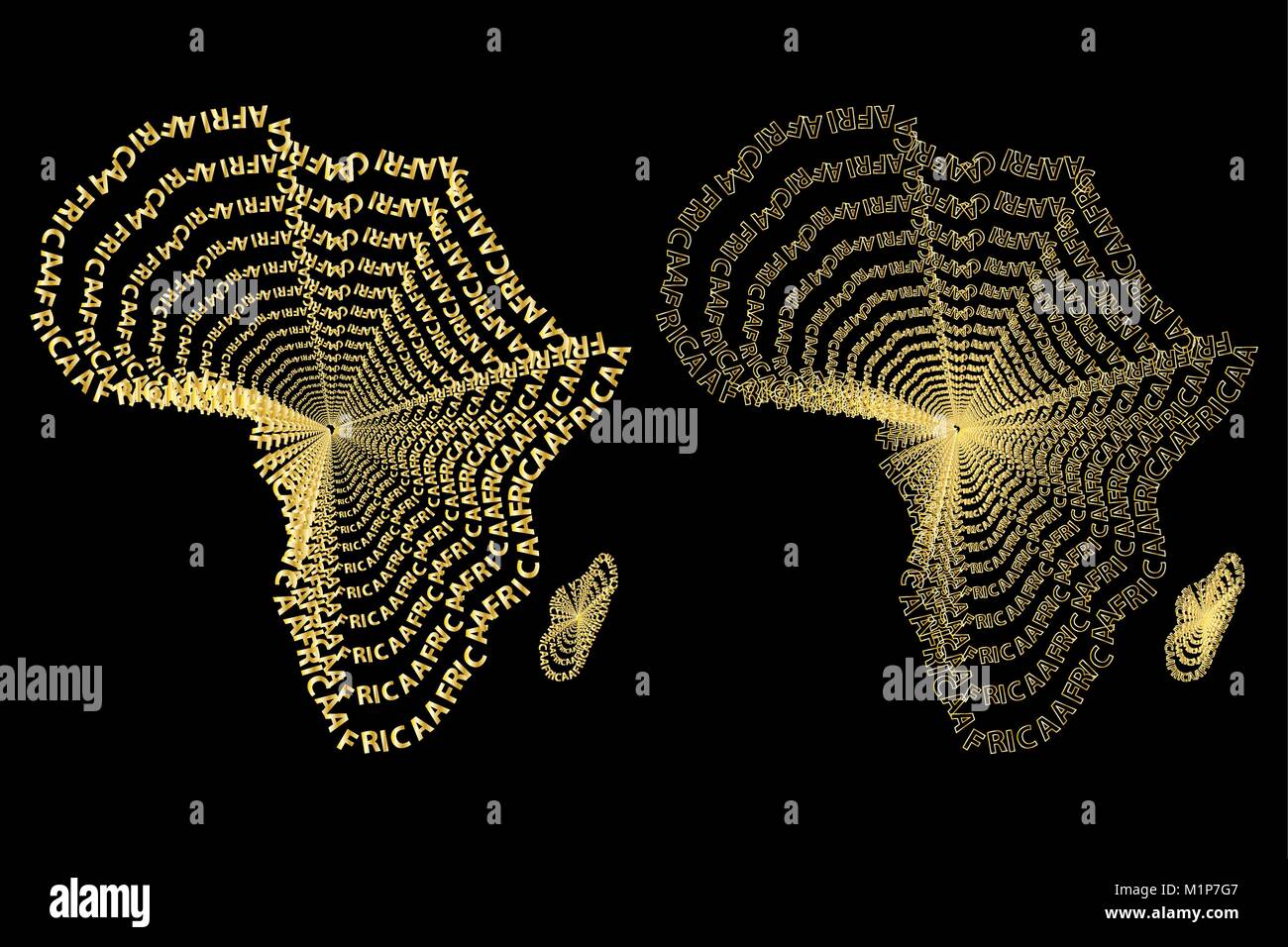 Sketch african letter text continent, African word - in the shape of ...