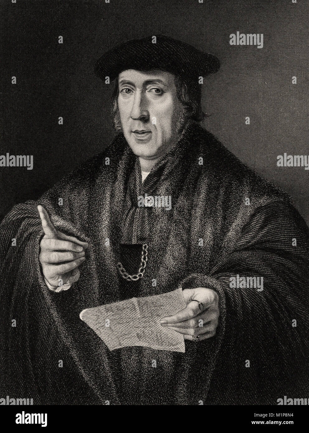 Portrait of Sir John More - British engraving Stock Photo - Alamy