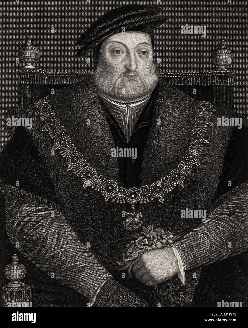 Portrait of Charles Brandon Duke of Suffolk - British engraving Stock ...