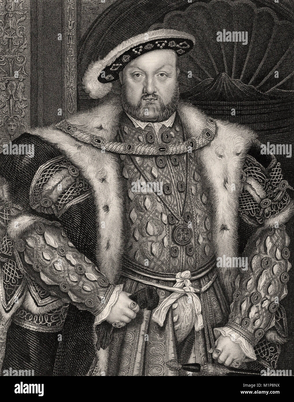 Portrait of King Henry the Eight VIII - British engraving Stock Photo ...