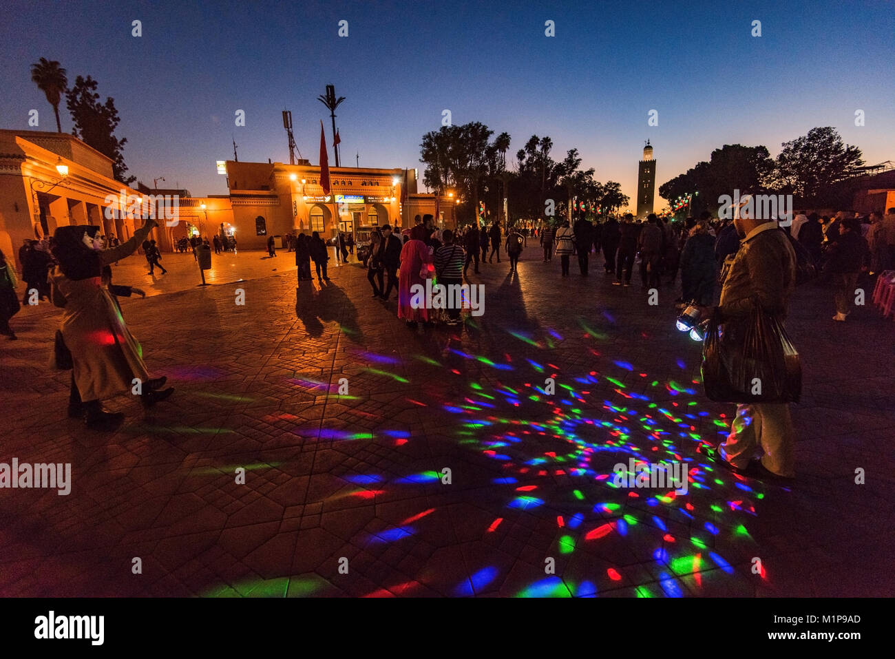 Marrakech,Morocco - January 2018:Colorful and vibrant Jamaa el Fna ...