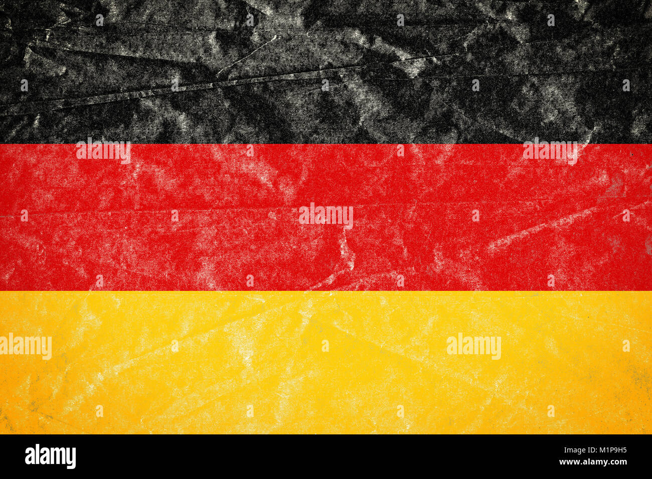 Realistic illustration of Germany flag on torned, wrinkled, dirty ...