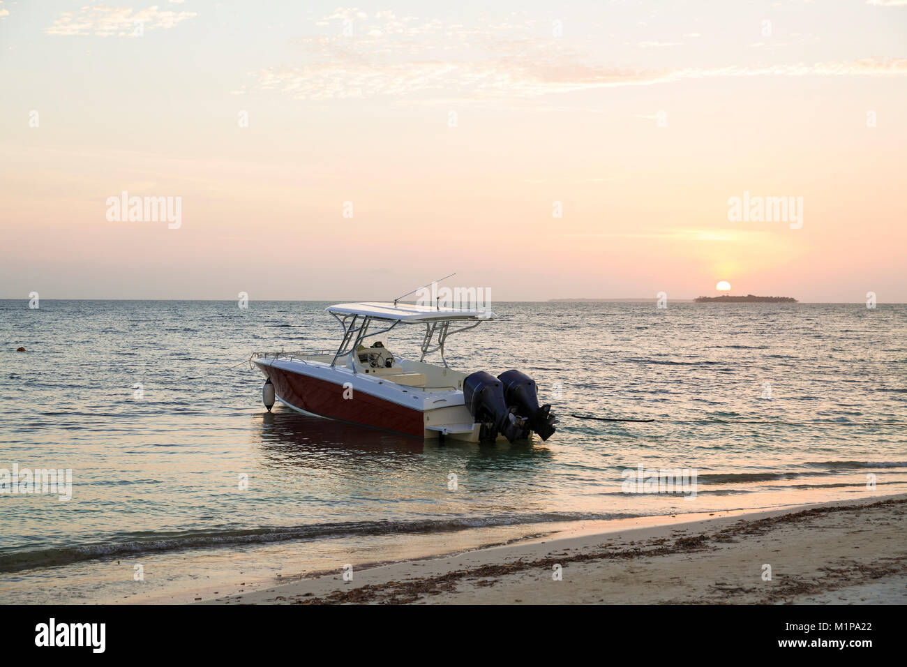 Sailboat at beautiful Island and sunset Stock Photo - Alamy