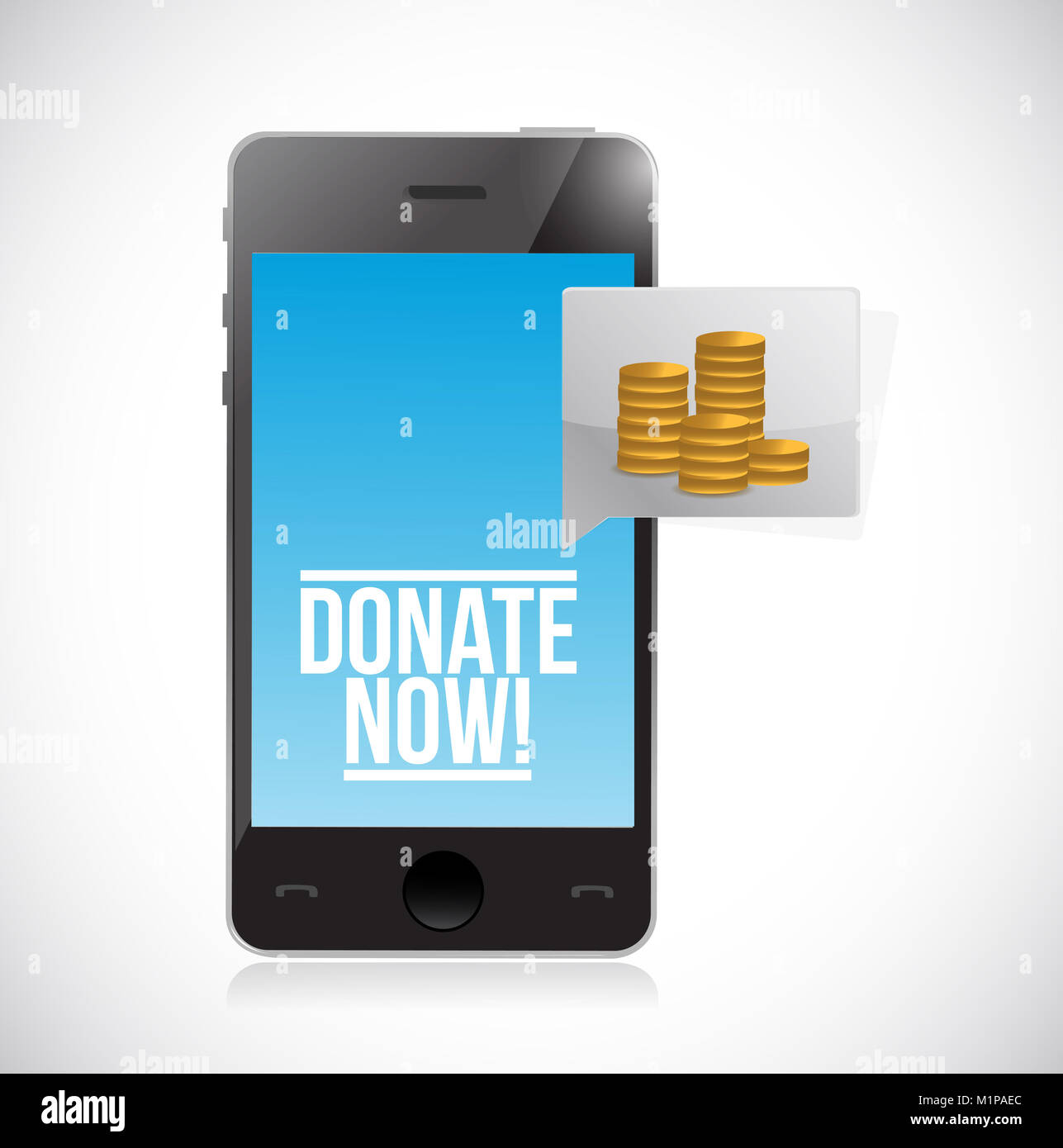 Donate to charity using smartphone concept illustration design isolated ...