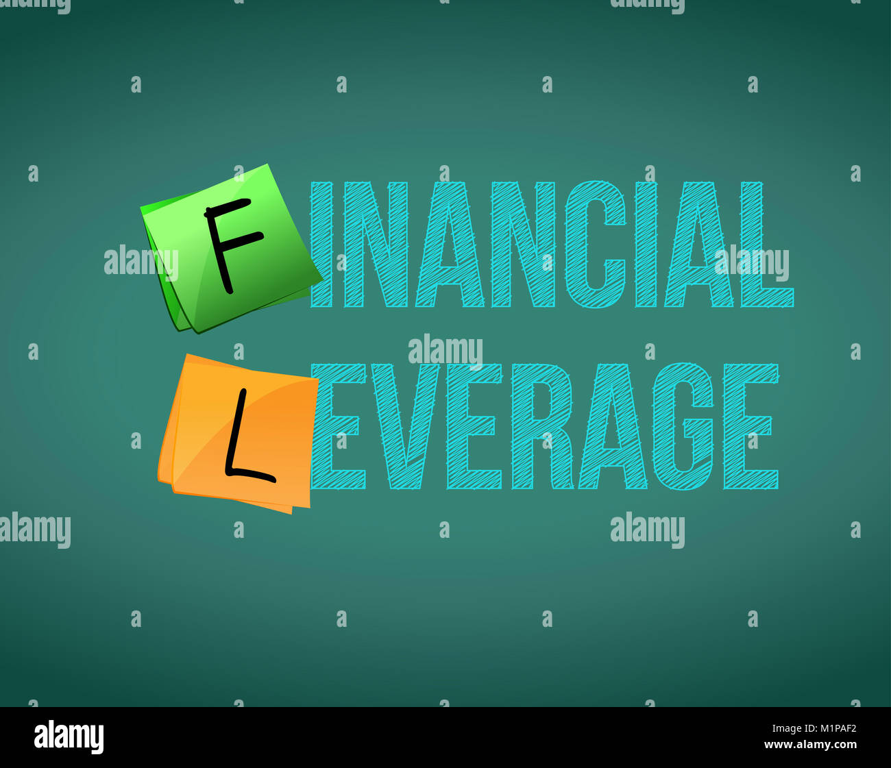 Financial Leverage, business concept illustration design chalkboard ...