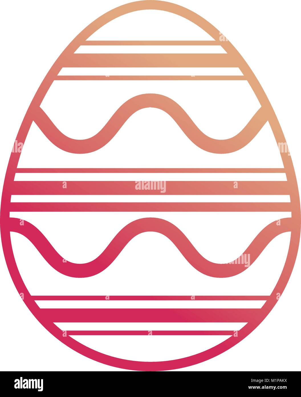 easter egg with curved lines and horizontal line design Stock Vector ...