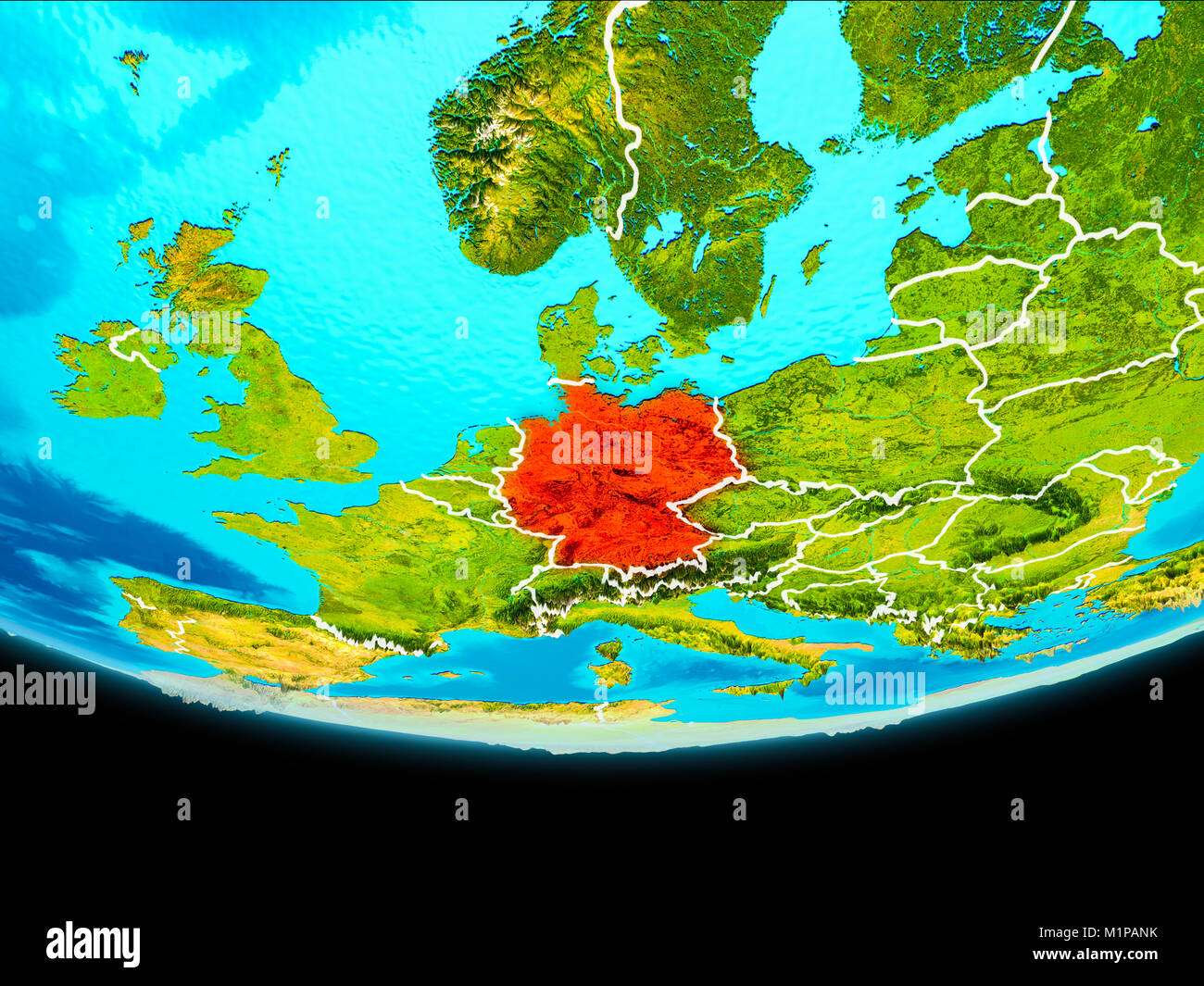 Highlighted satellite image of germany hi-res stock photography and ...