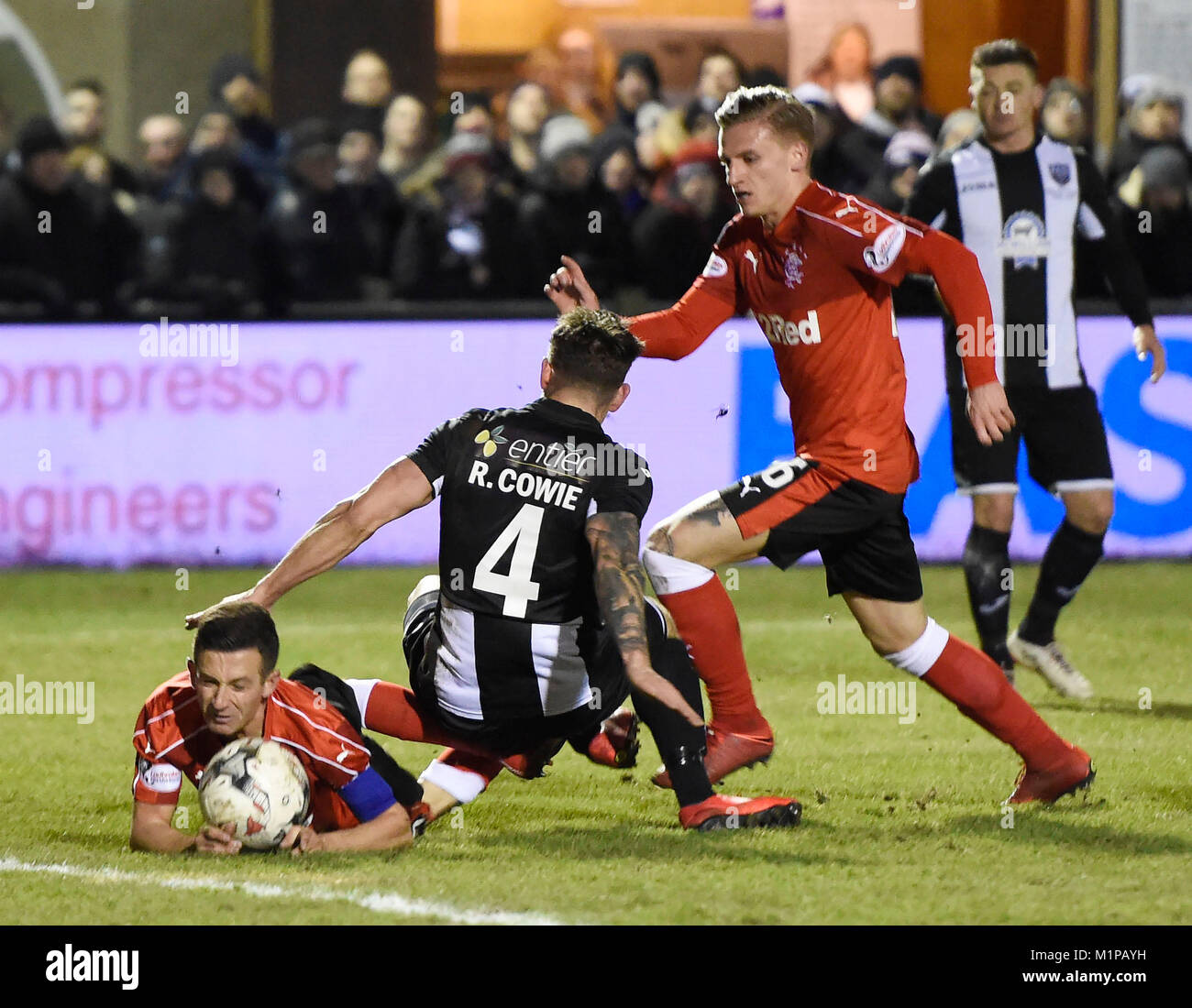 Rangers Jason Holt goes down in the box to win a penalty following a ...