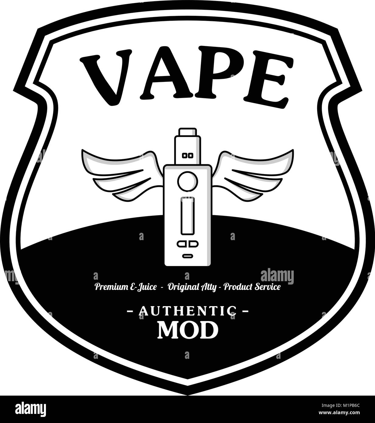 electric cigarette personal vaporizer e-cigarette retro label badge ...