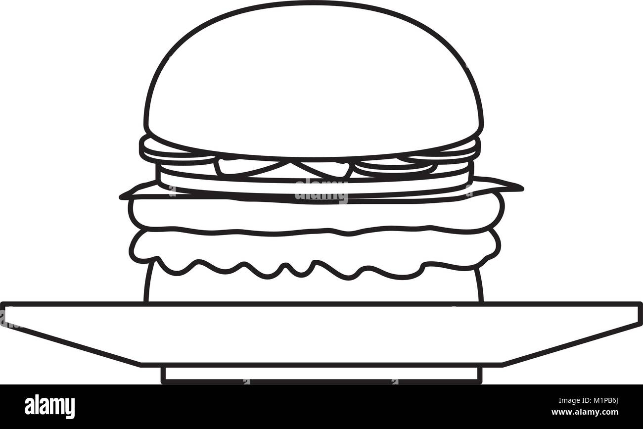 French fries salad burger Black and White Stock Photos & Images - Alamy