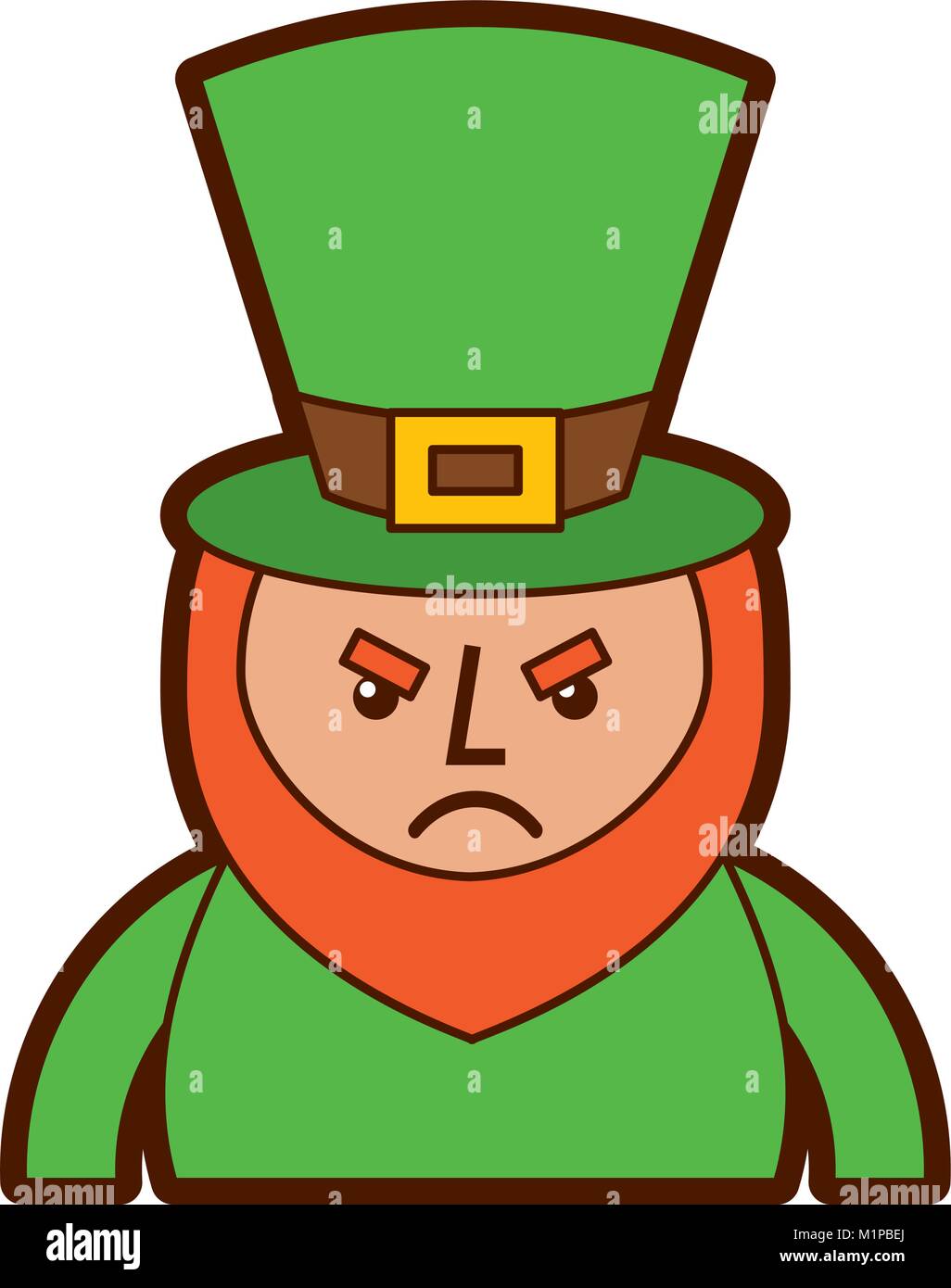 st. patricks day portrait of a angry leprechaun vector illustration ...