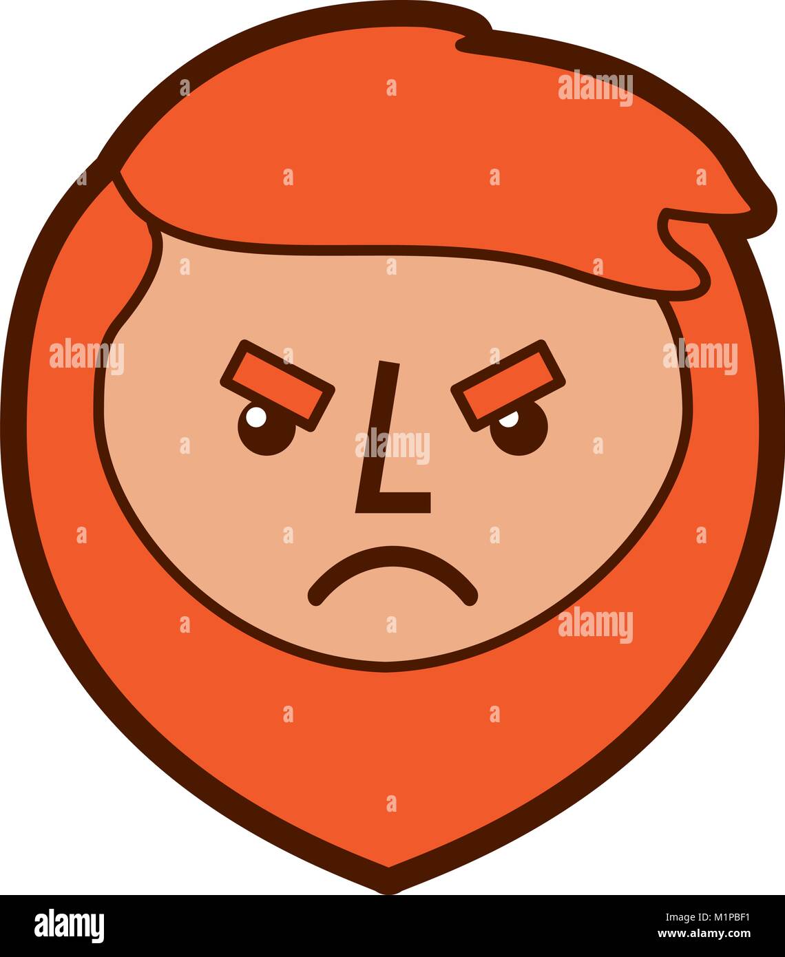 cartoon angry face man beard character vector illustration Stock Vector ...