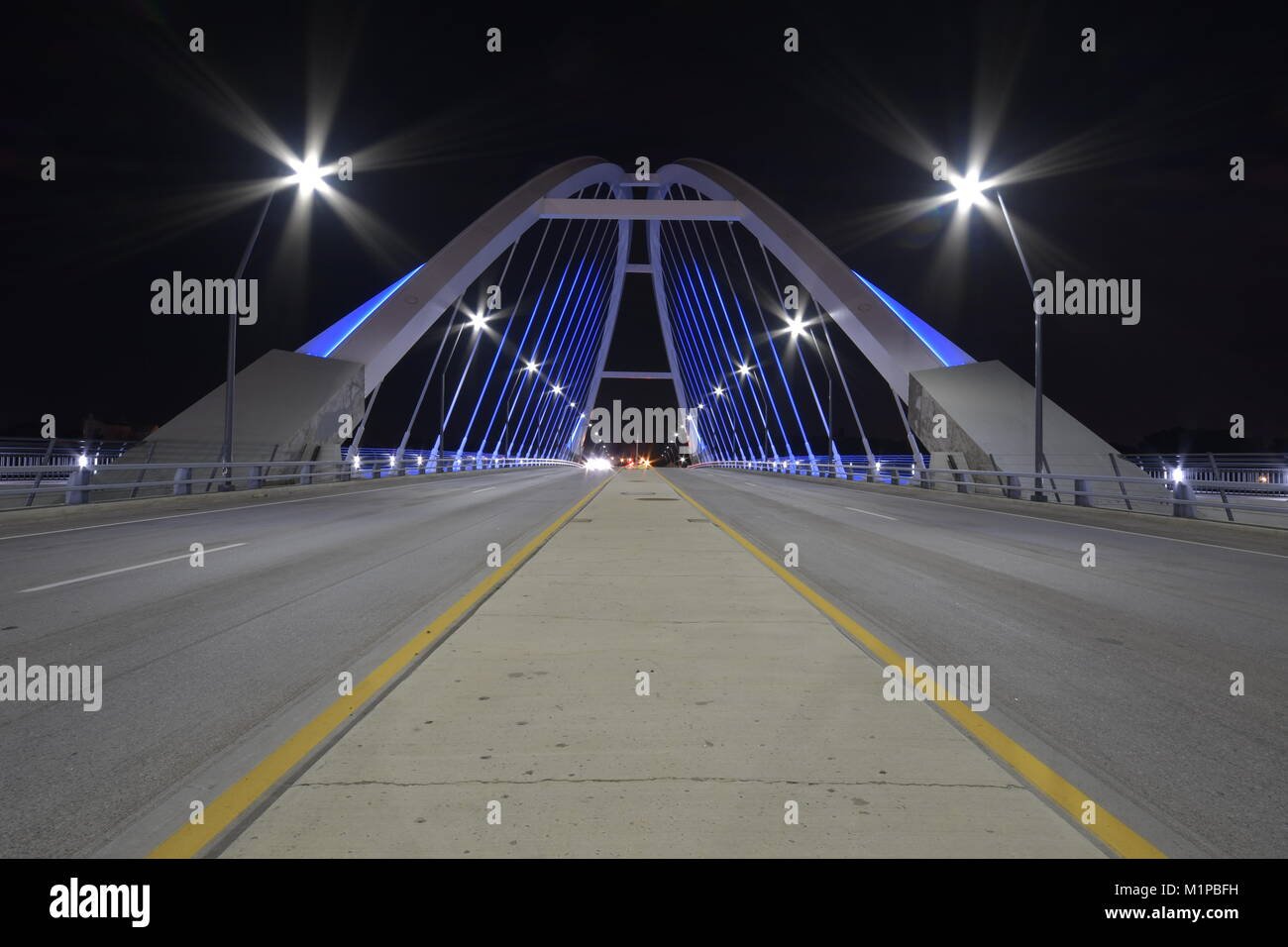 Lowry Avenue Bridge at night in Minneapolis, Minnesota, USA Stock Photo ...