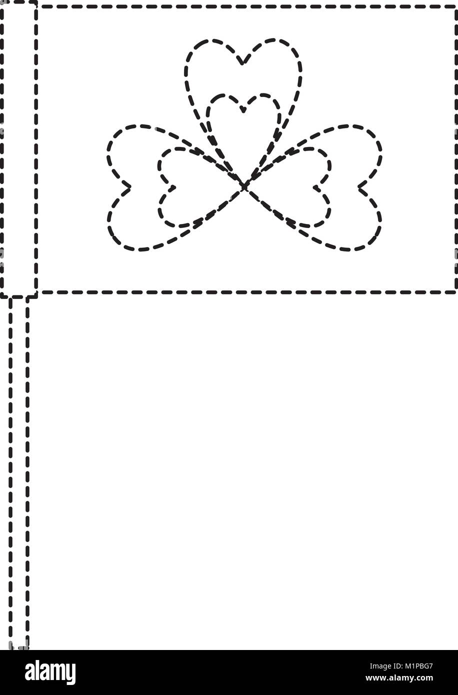 green flag with clover symbol vector illustration sticker design Stock ...