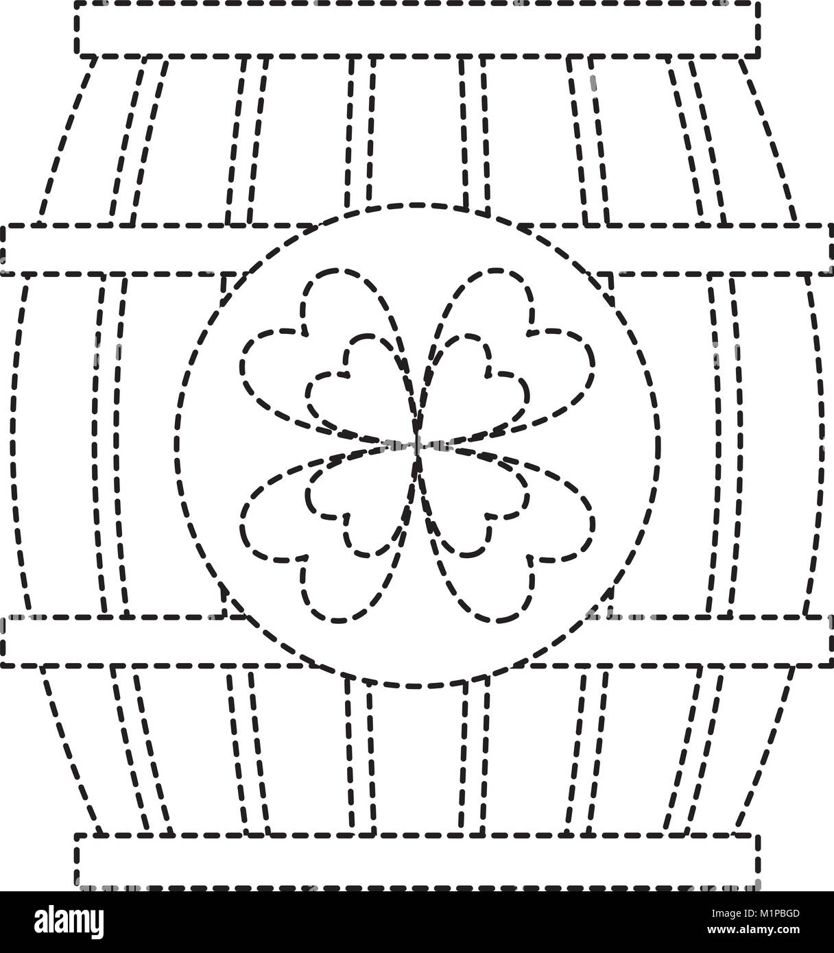 wooden barrel with clover concept vector illustration sticker design ...