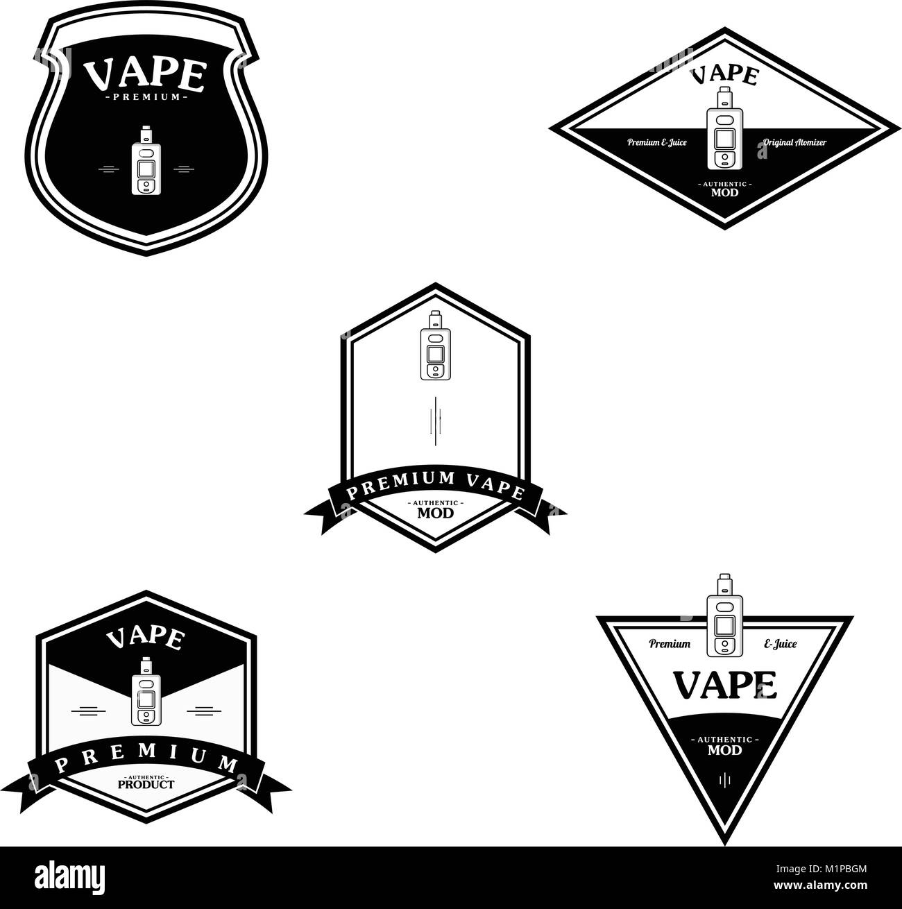 electric cigarette personal vaporizer e-cigarette retro label badge ...