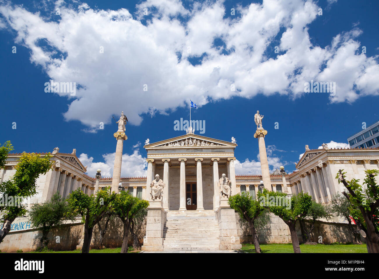 The Academy of Athens, one of the three building that compose the ...